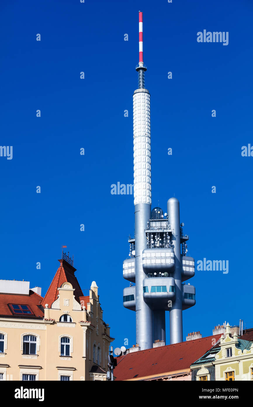Zizkov television tower in Prague, Czech Republic Stock Photo - Alamy