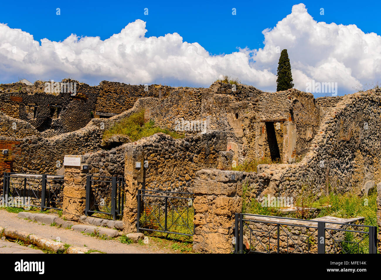 RUins of Pompeii, an ancient Roman town destroyed by the volcano ...