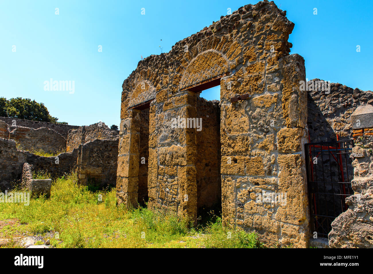 RUins of Pompeii, an ancient Roman town destroyed by the volcano ...