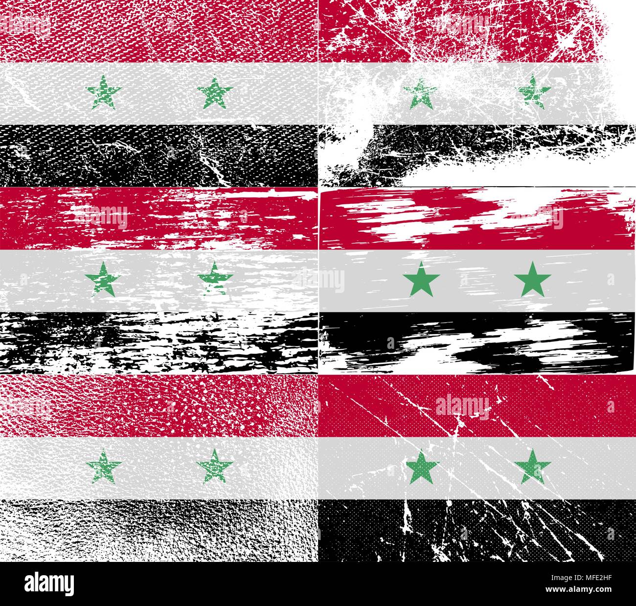 Flag of Syria with old texture. Vector illustration Stock Vector Image ...
