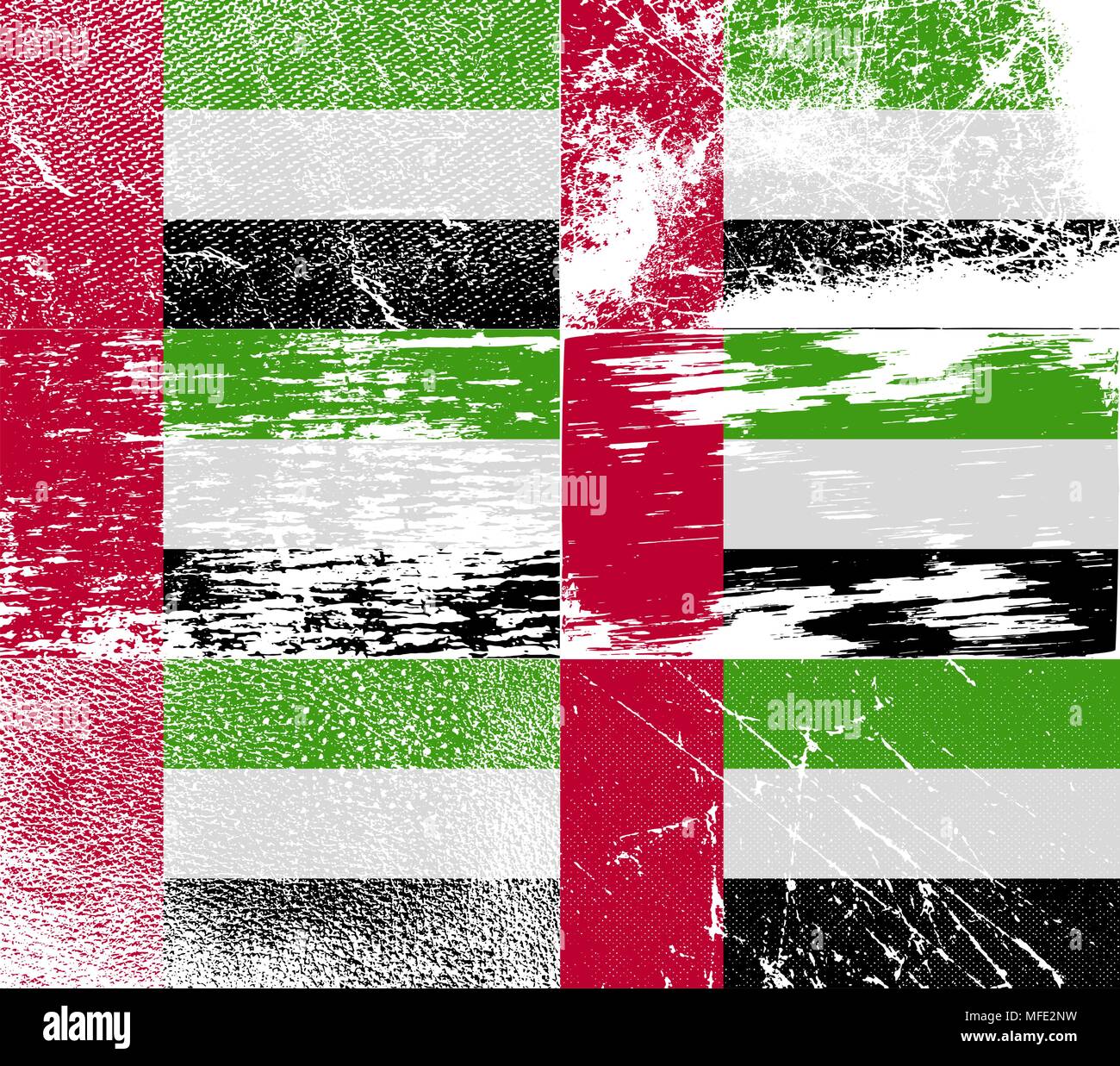 Flag of United Arab Emirates with old texture. Vector illustration ...