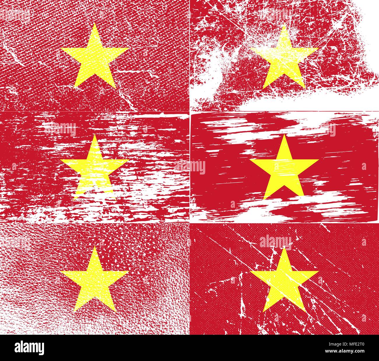 Flag of Vietnam with old texture. Vector illustration Stock Vector ...