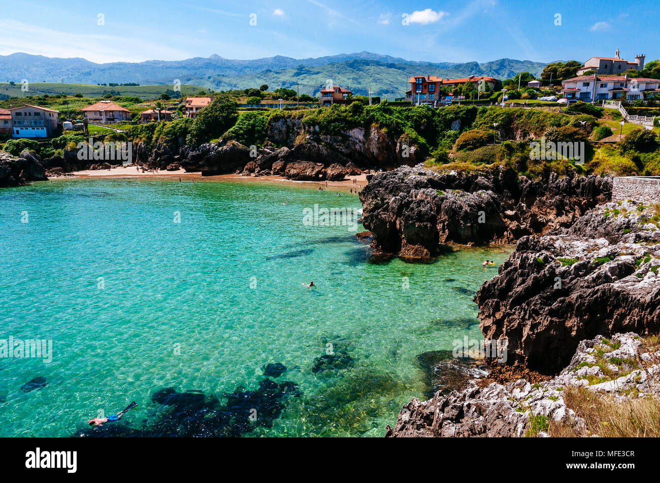 Tourists on Puerto Chico beach. Llanes, Asturias, Spain Stock Photo - Alamy