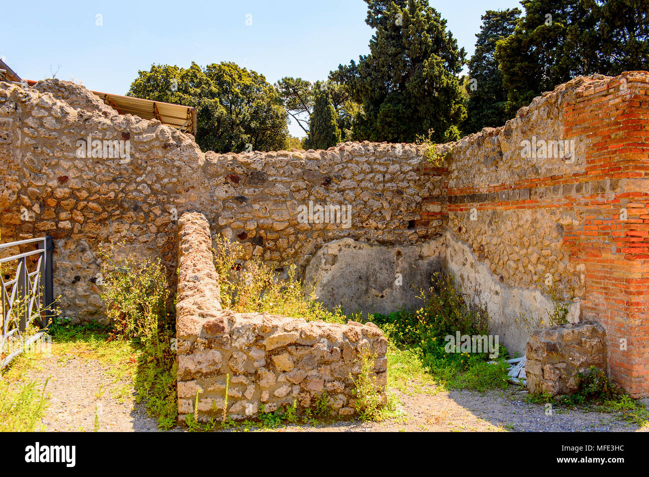 Destroyed architecture of Pompeii, an ancient Roman town destroyed by ...