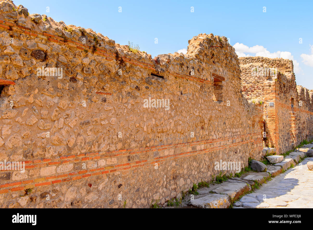 Destroyed architecture of Pompeii, an ancient Roman town destroyed by ...