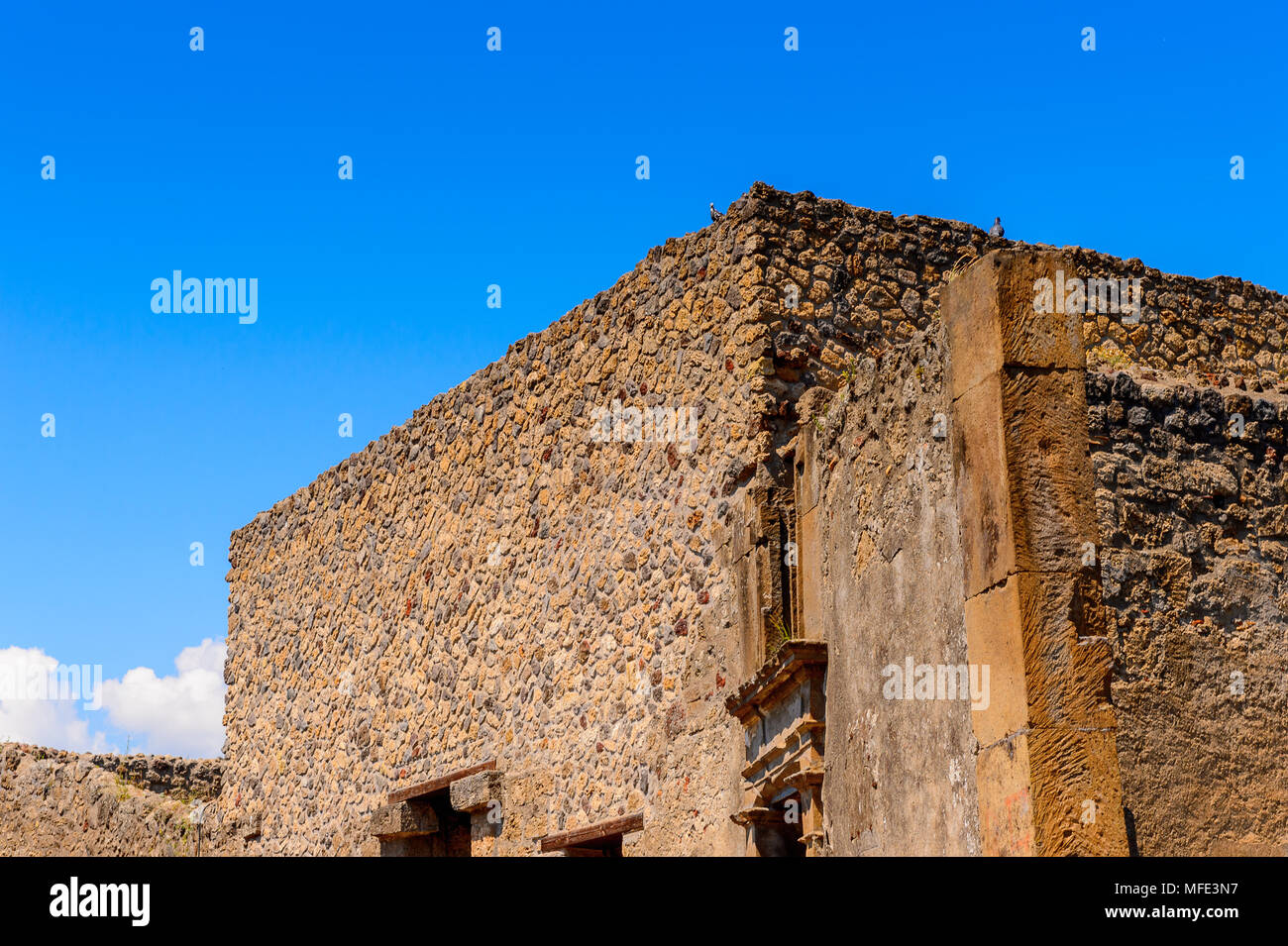 Destroyed architecture of Pompeii, an ancient Roman town destroyed by ...