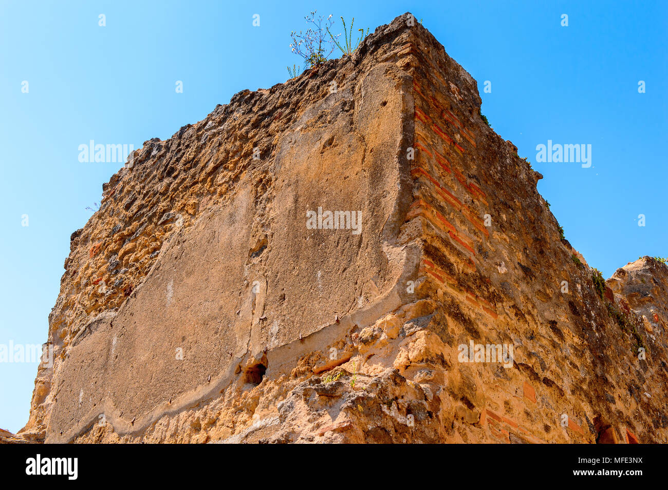 Destroyed architecture of Pompeii, an ancient Roman town destroyed by ...