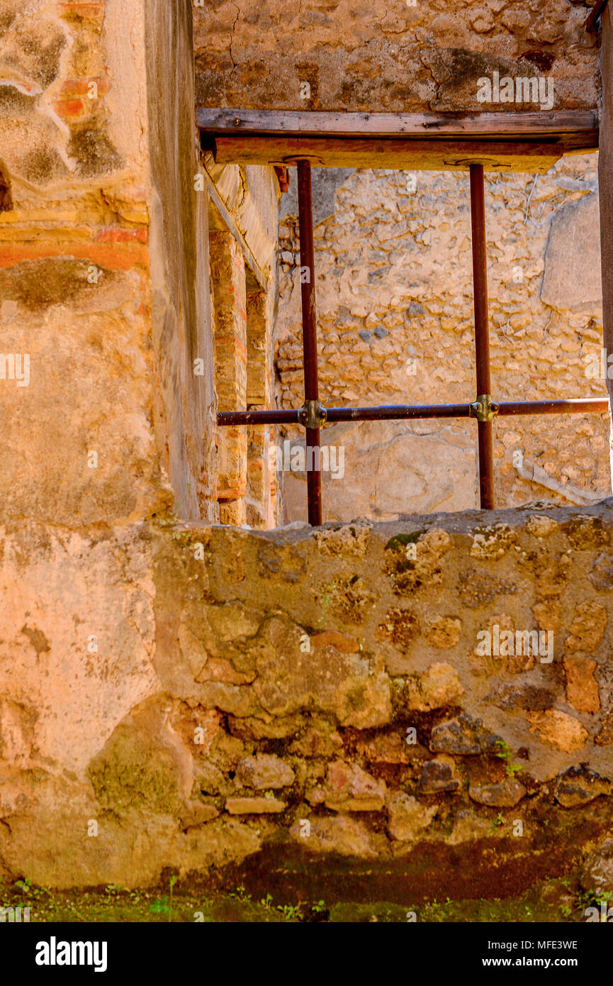 Destroyed architecture of Pompeii, an ancient Roman town destroyed by ...