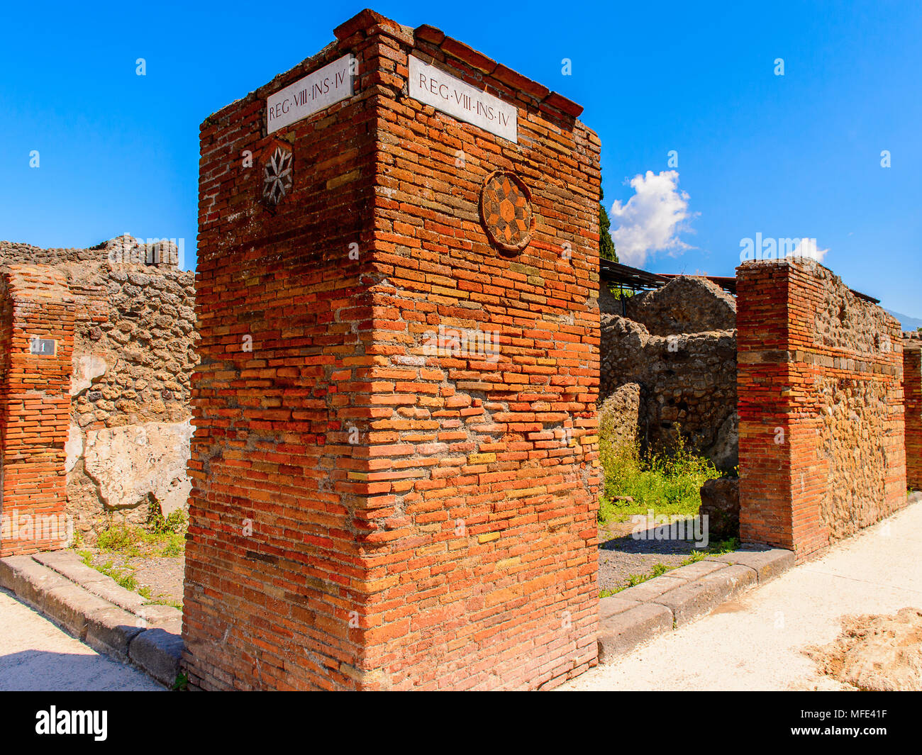 Destroyed architecture of Pompeii, an ancient Roman town destroyed by ...