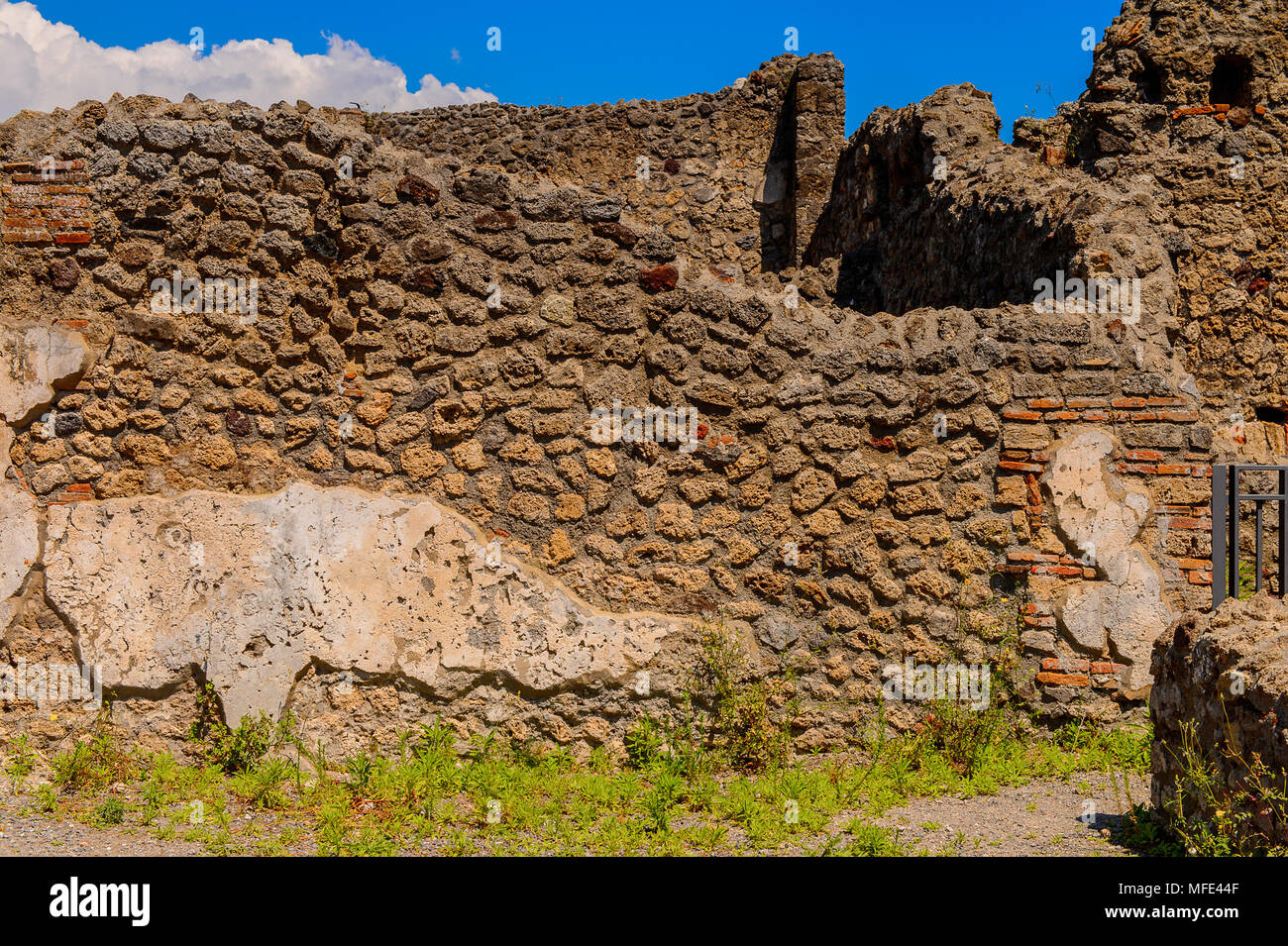 Destroyed architecture of Pompeii, an ancient Roman town destroyed by ...