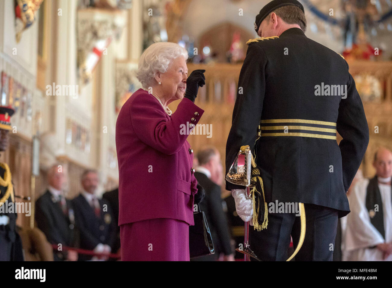 Queen Elizabeth II, who is Colonel-in-Chief of the Royal Tank Regiment ...