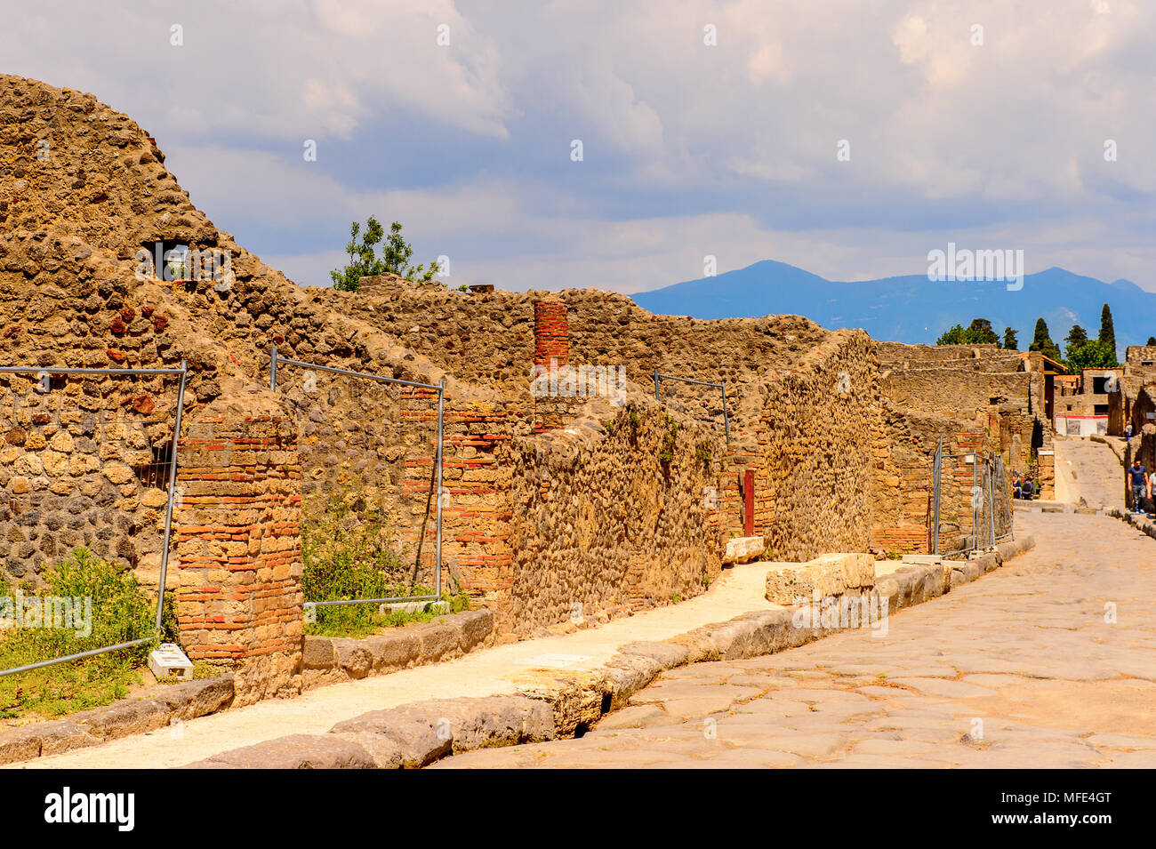Destroyed architecture of Pompeii, an ancient Roman town destroyed by ...