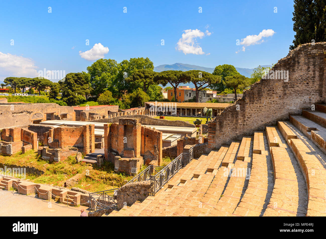 Destroyed architecture of Pompeii, an ancient Roman town destroyed by ...