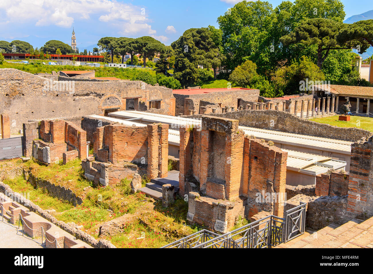 Destroyed architecture of Pompeii, an ancient Roman town destroyed by ...