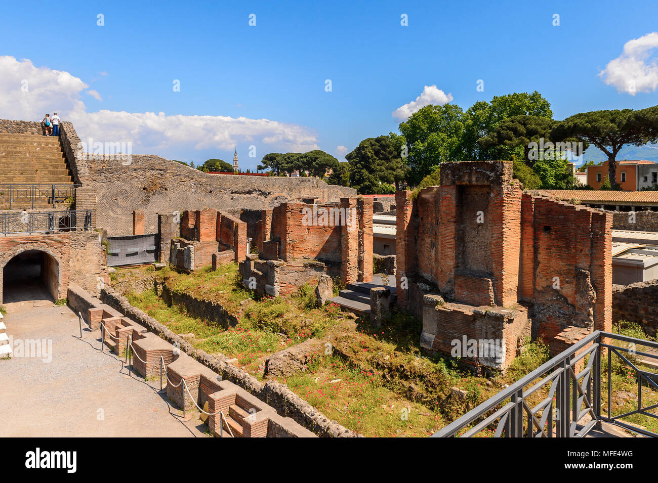 Destroyed architecture of Pompeii, an ancient Roman town destroyed by ...