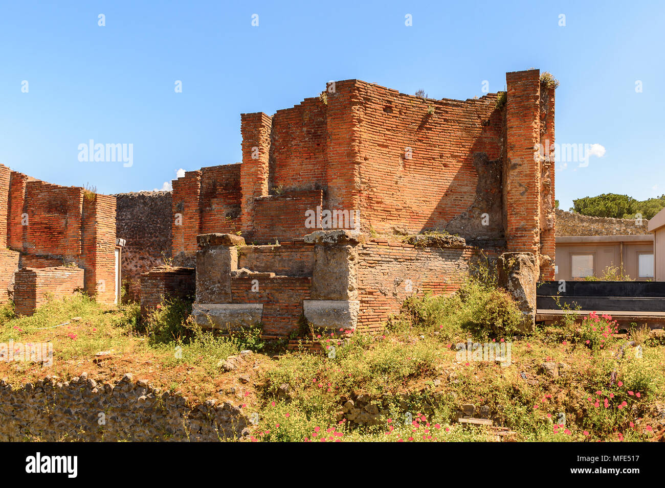 Destroyed architecture of Pompeii, an ancient Roman town destroyed by ...