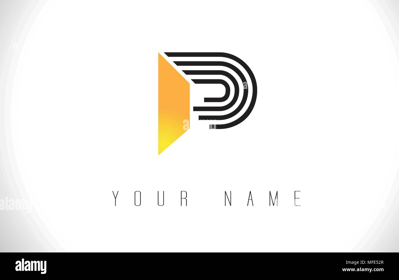 P Black Lines Letter Logo. Creative Line Letters Design Vector Template ...