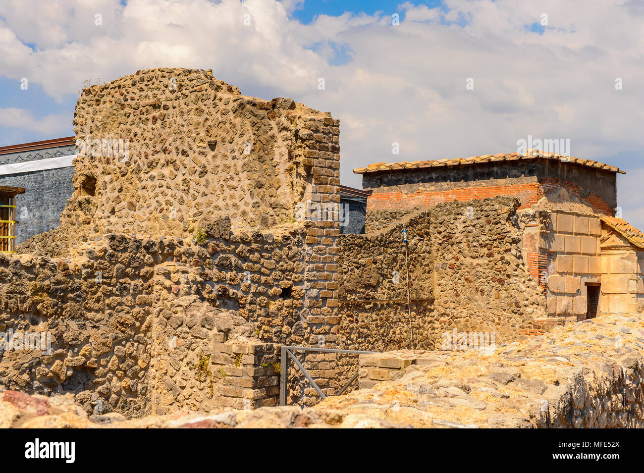 Destroyed architecture of Pompeii, an ancient Roman town destroyed by ...