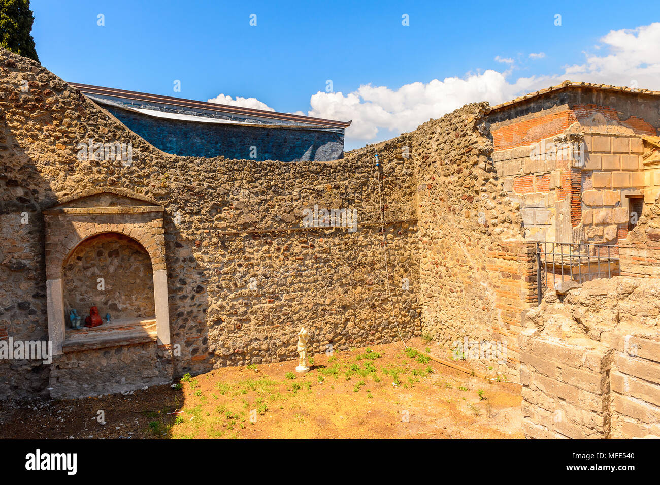Destroyed architecture of Pompeii, an ancient Roman town destroyed by ...