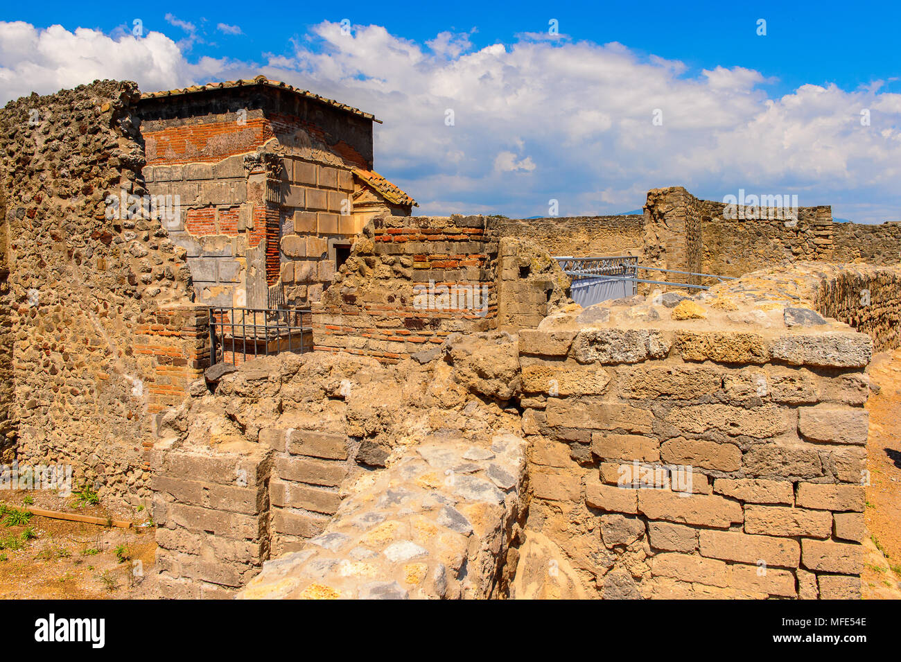 Destroyed architecture of Pompeii, an ancient Roman town destroyed by ...