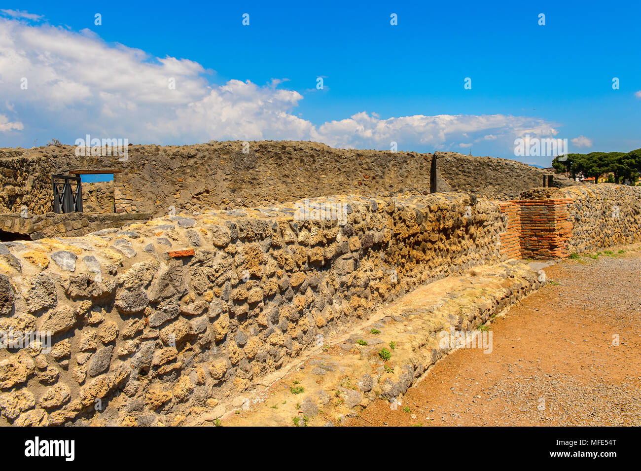 Destroyed architecture of Pompeii, an ancient Roman town destroyed by ...