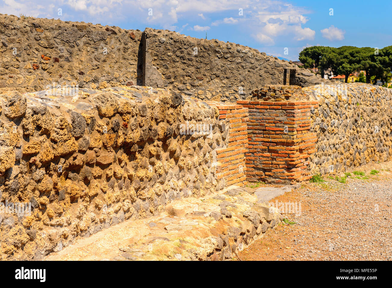 Destroyed architecture of Pompeii, an ancient Roman town destroyed by ...