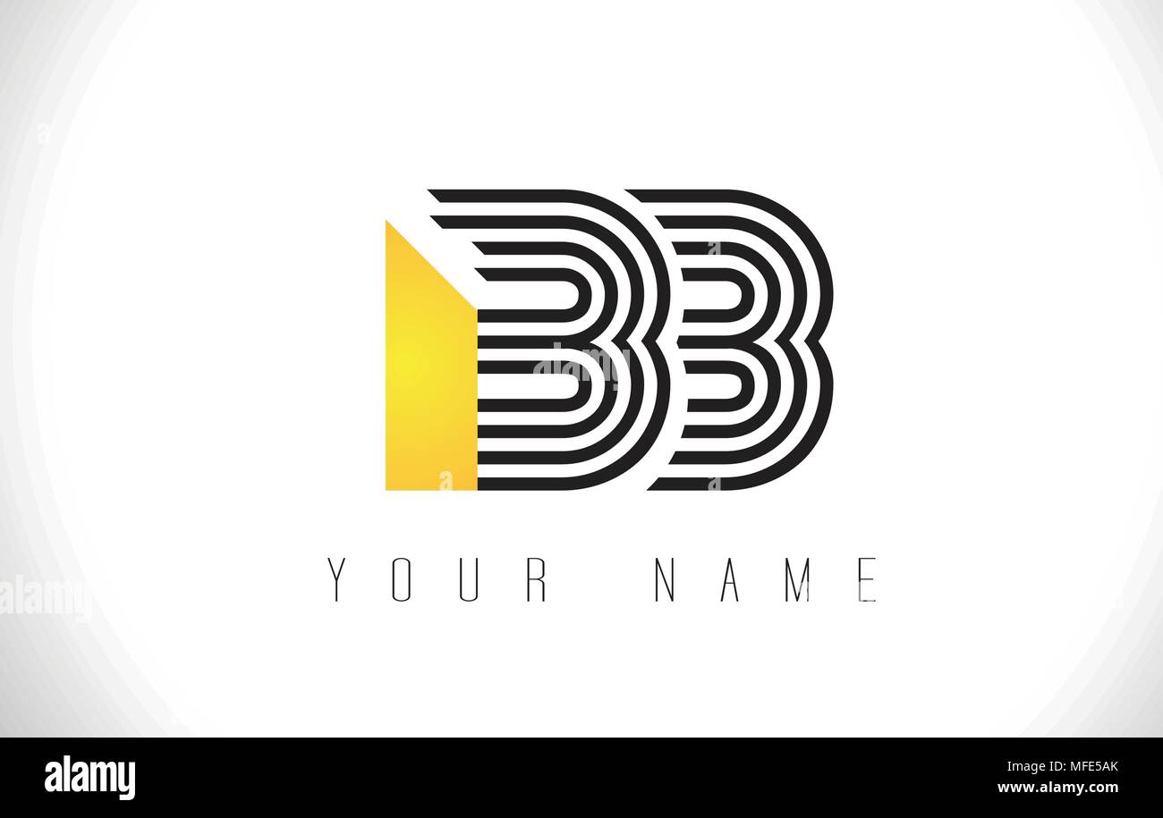BB Black Lines Letter Logo. Creative Line Letters Design Vector ...
