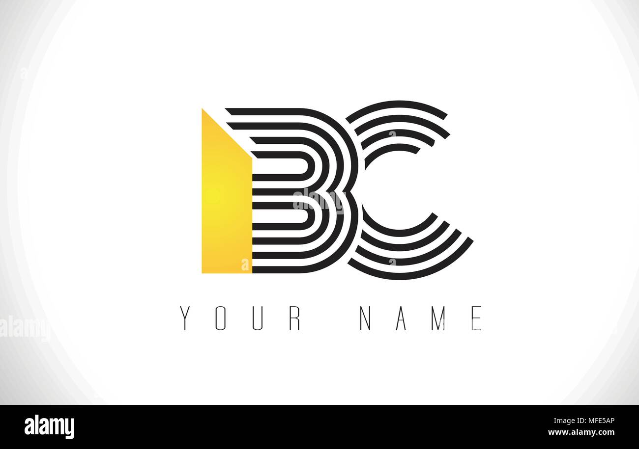 BC Black Lines Letter Logo. Creative Line Letters Design Vector ...