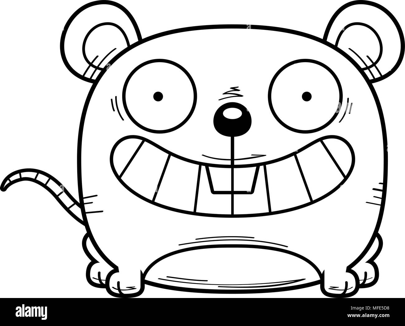 A cartoon illustration of a mouse looking happy Stock Vector Image ...