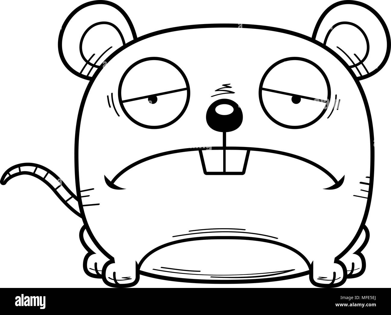 A cartoon illustration of a mouse looking depressed Stock Vector Image ...