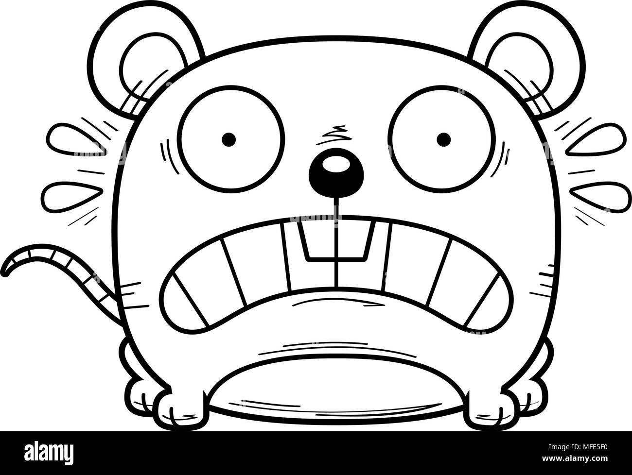 A cartoon illustration of a mouse looking terrified Stock Vector Image ...