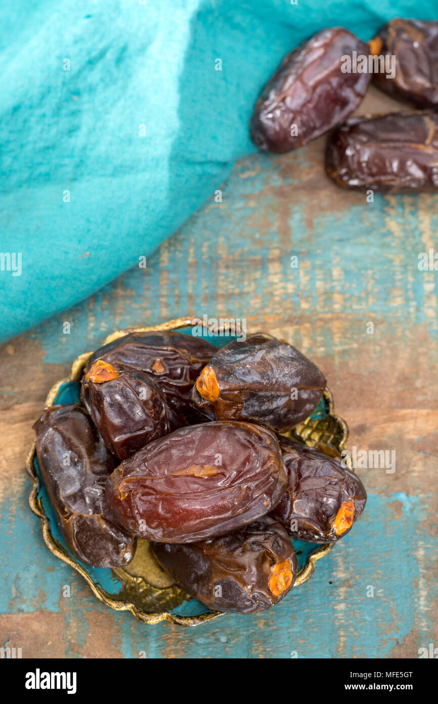 Traditional Middle East dessert, healthy food, big medjool dates fruits ...