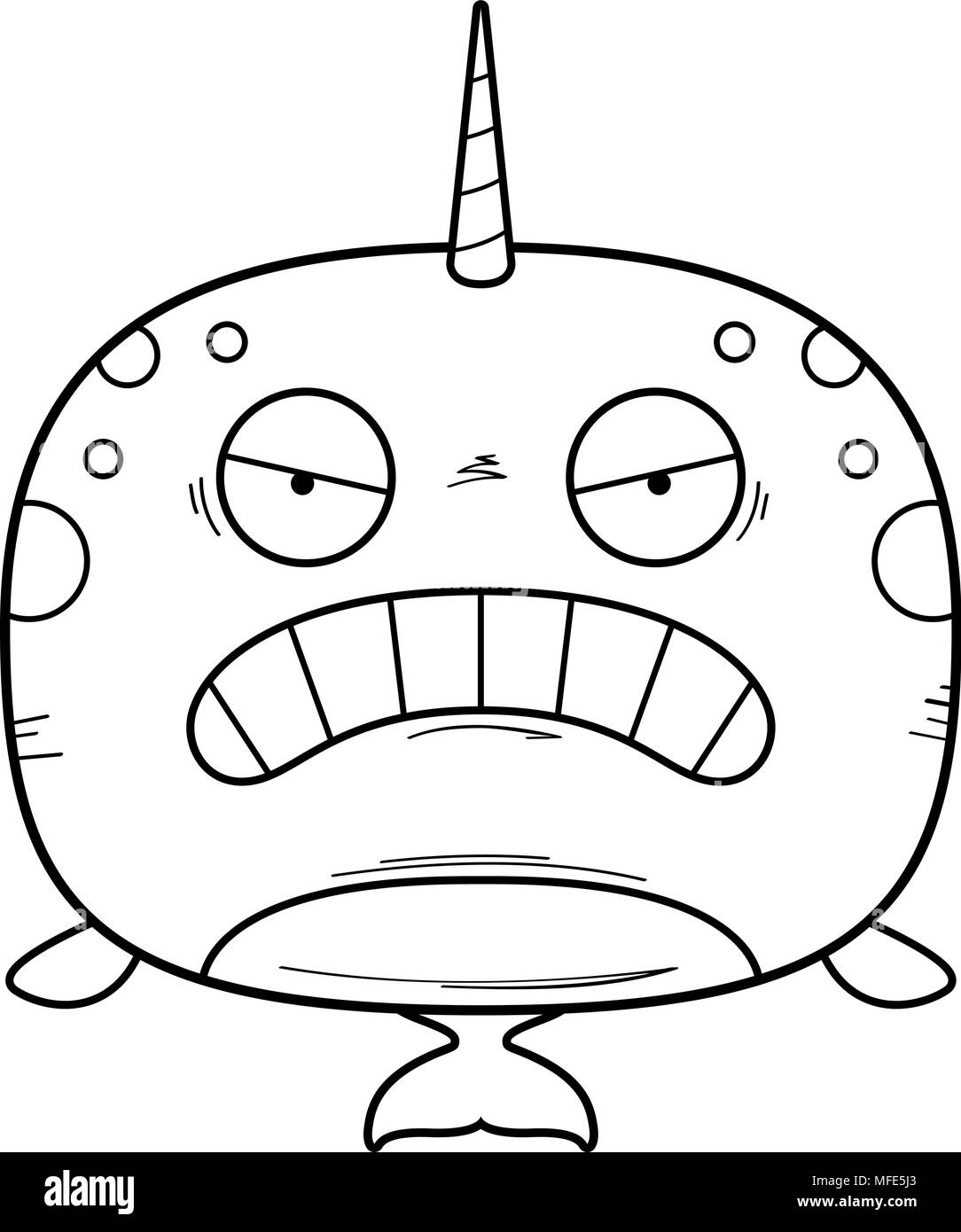 A cartoon illustration of a narwhal looking angry Stock Vector Image ...