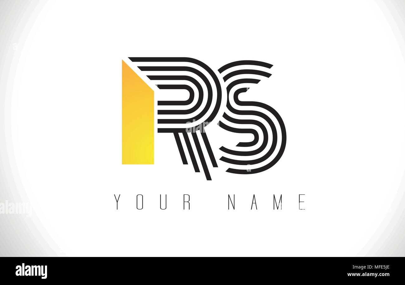 RS Black Lines Letter Logo. Creative Line Letters Design Vector ...