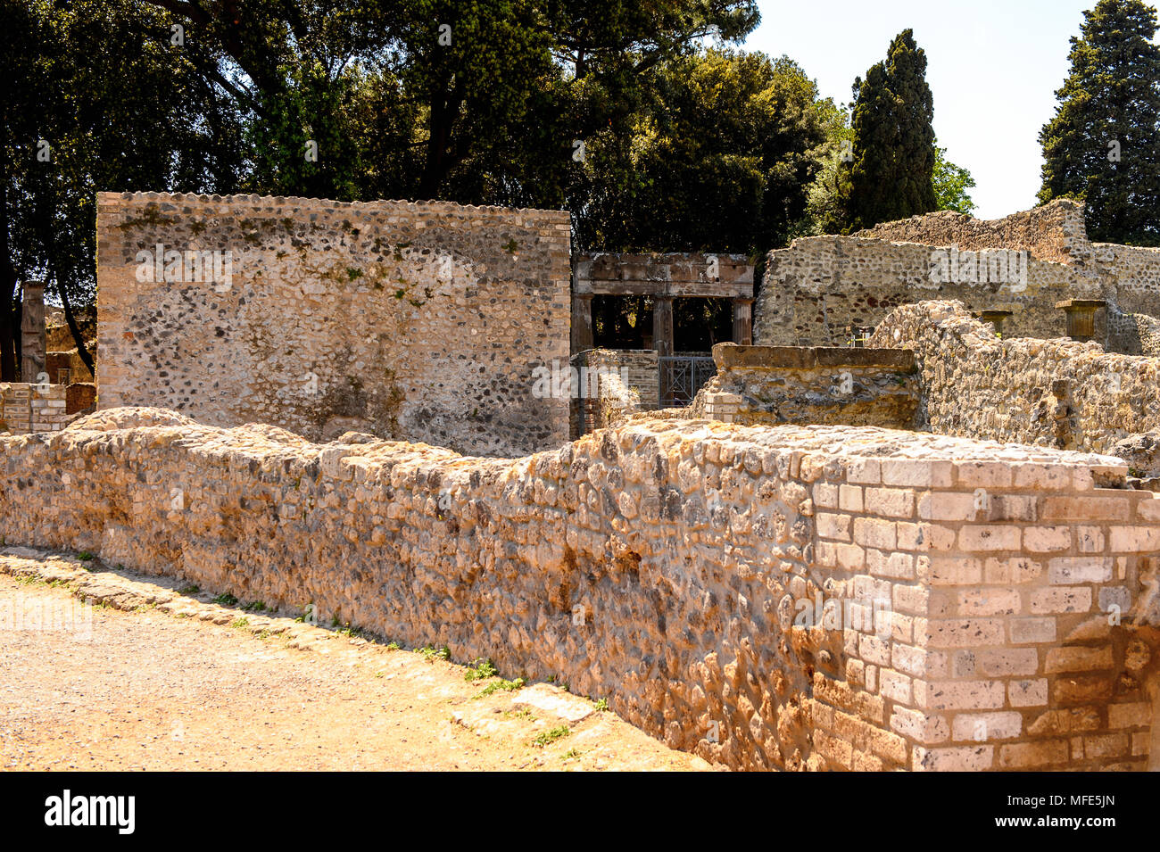 Destroyed architecture of Pompeii, an ancient Roman town destroyed by ...