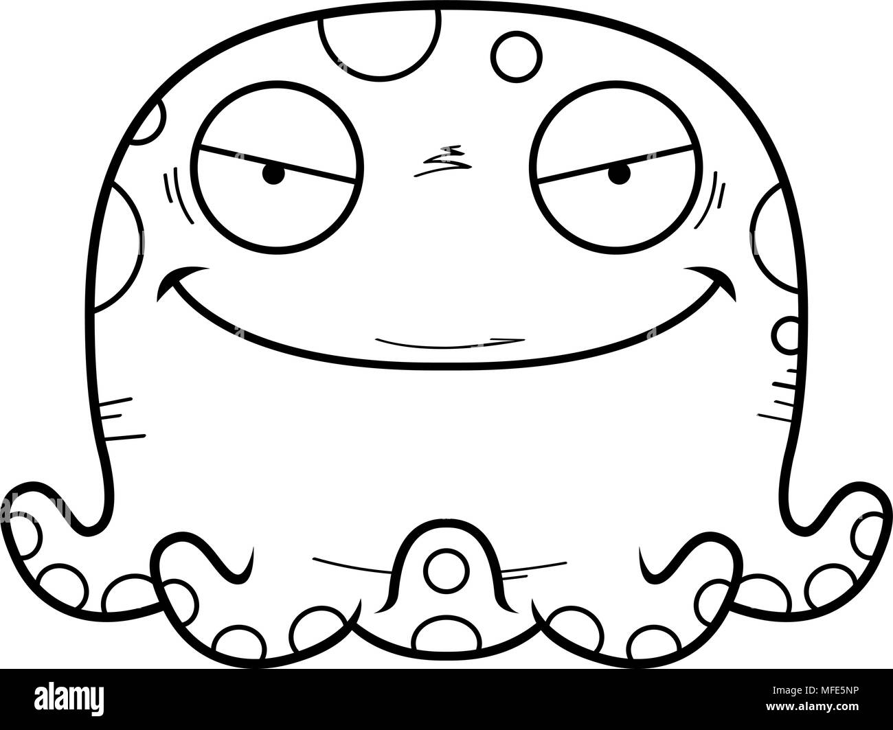 A cartoon illustration of an evil looking octopus Stock Vector Image ...