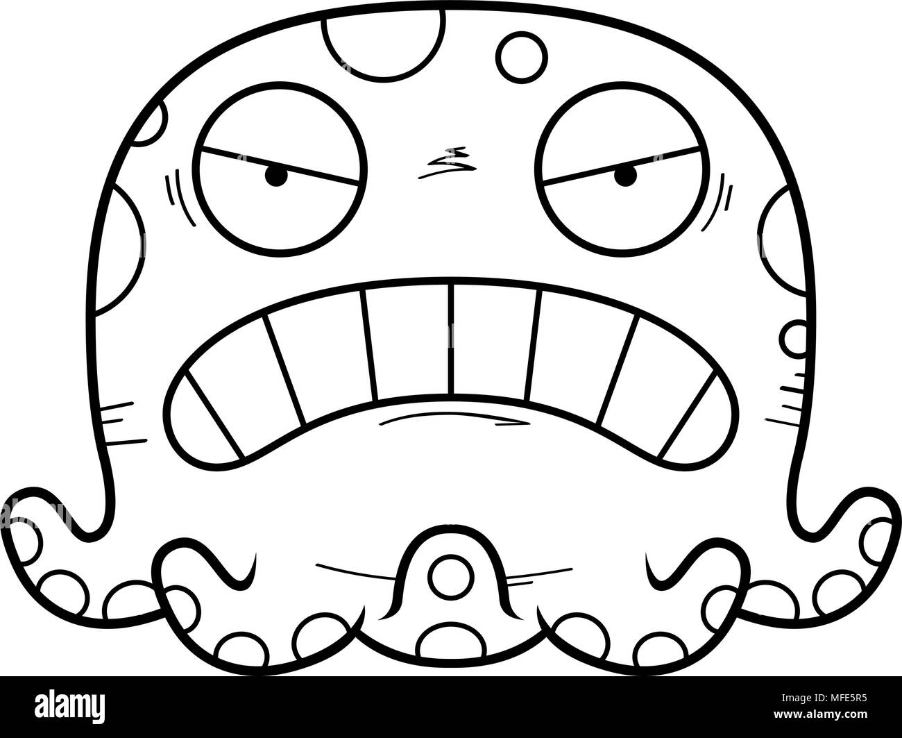 A cartoon illustration of a octopus looking angry Stock Vector Image ...