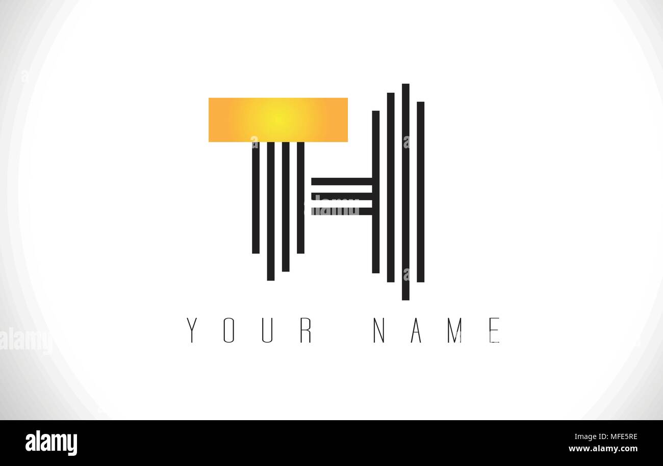 TH Black Lines Letter Logo. Creative Line Letters Design Vector ...