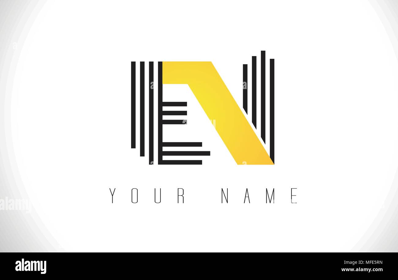 EN Black Lines Letter Logo. Creative Line Letters Design Vector ...