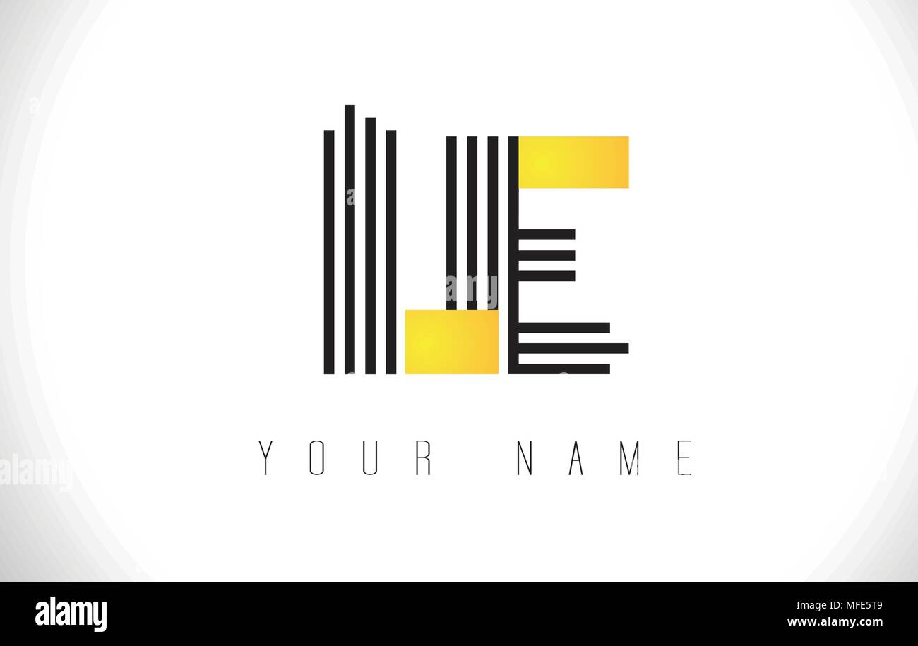 LE Black Lines Letter Logo. Creative Line Letters Design Vector ...