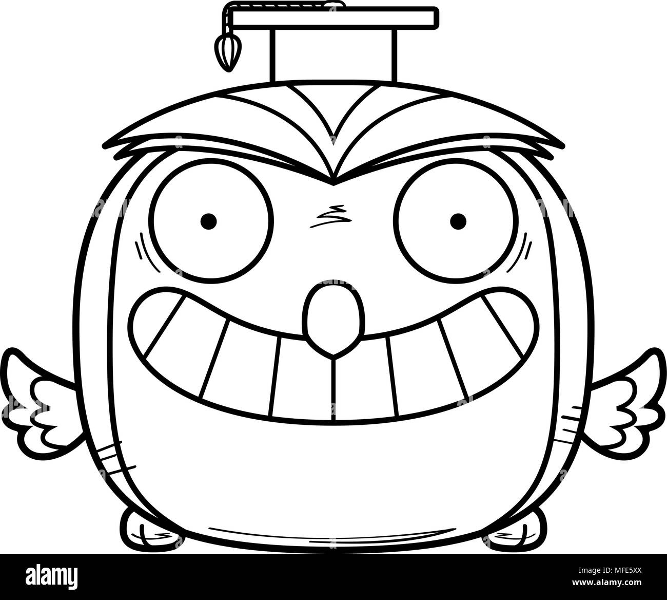 A cartoon illustration of a owl with a graduation cap Stock Vector ...