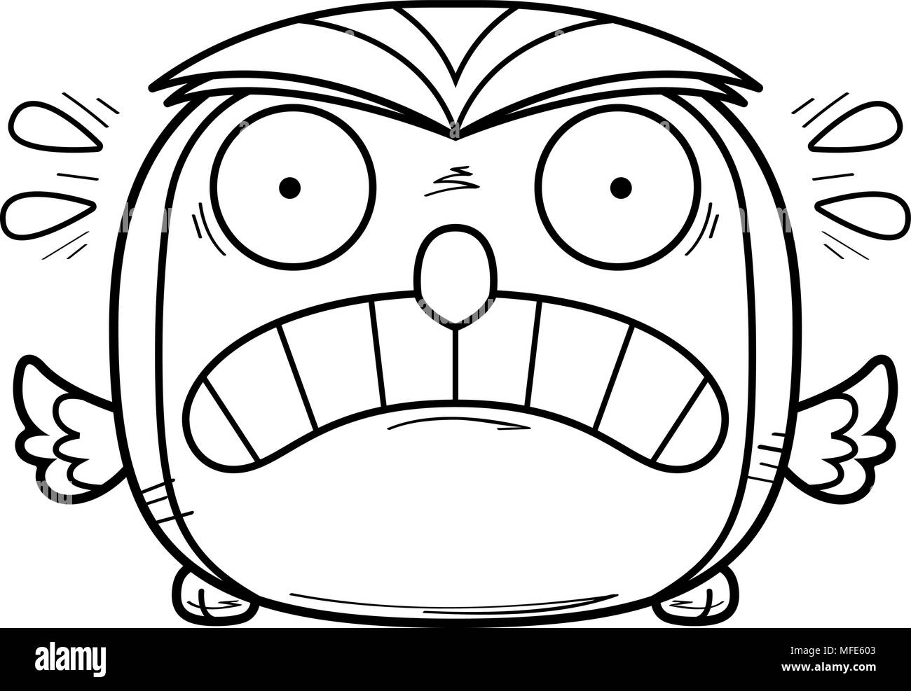 A cartoon illustration of a owl looking scared Stock Vector Image & Art ...