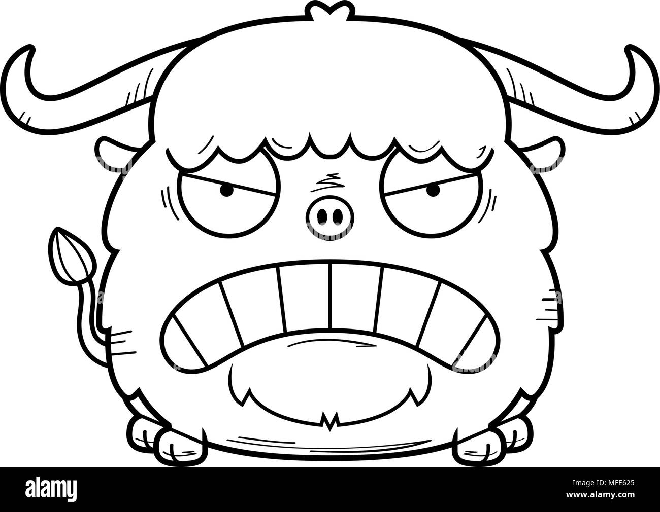 A cartoon illustration of a yak looking angry Stock Vector Image & Art ...