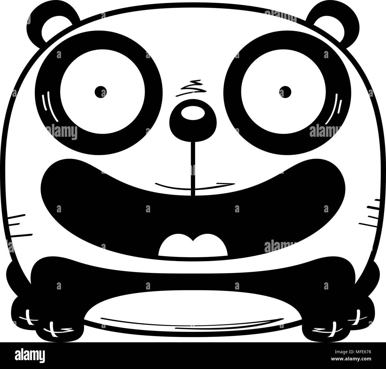 A cartoon illustration of a panda cub with a happy expression Stock ...