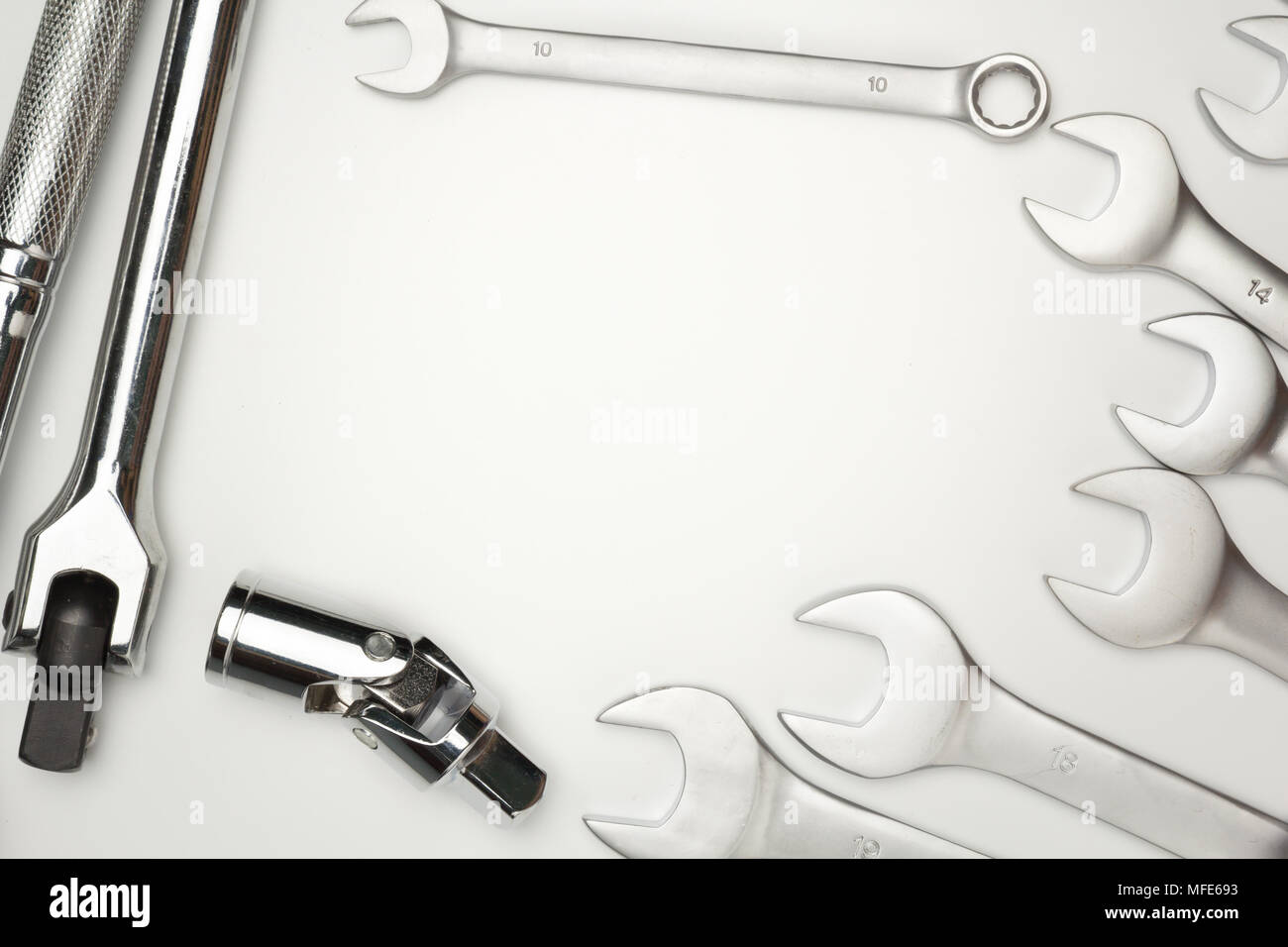 The wrench steel tools for repair Stock Photo - Alamy