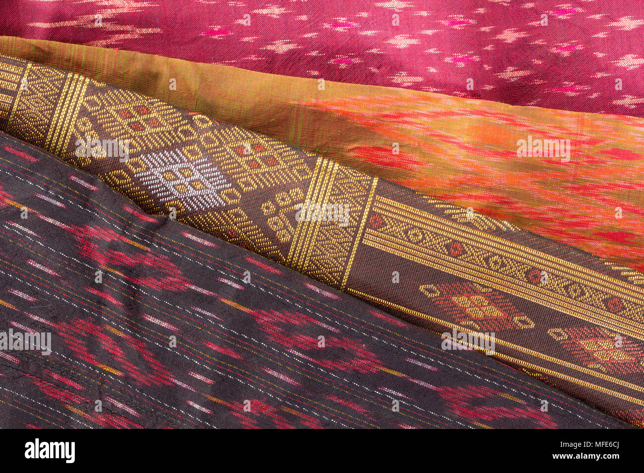Thai silk pattern hand made,Thailand textile style Stock Photo - Alamy
