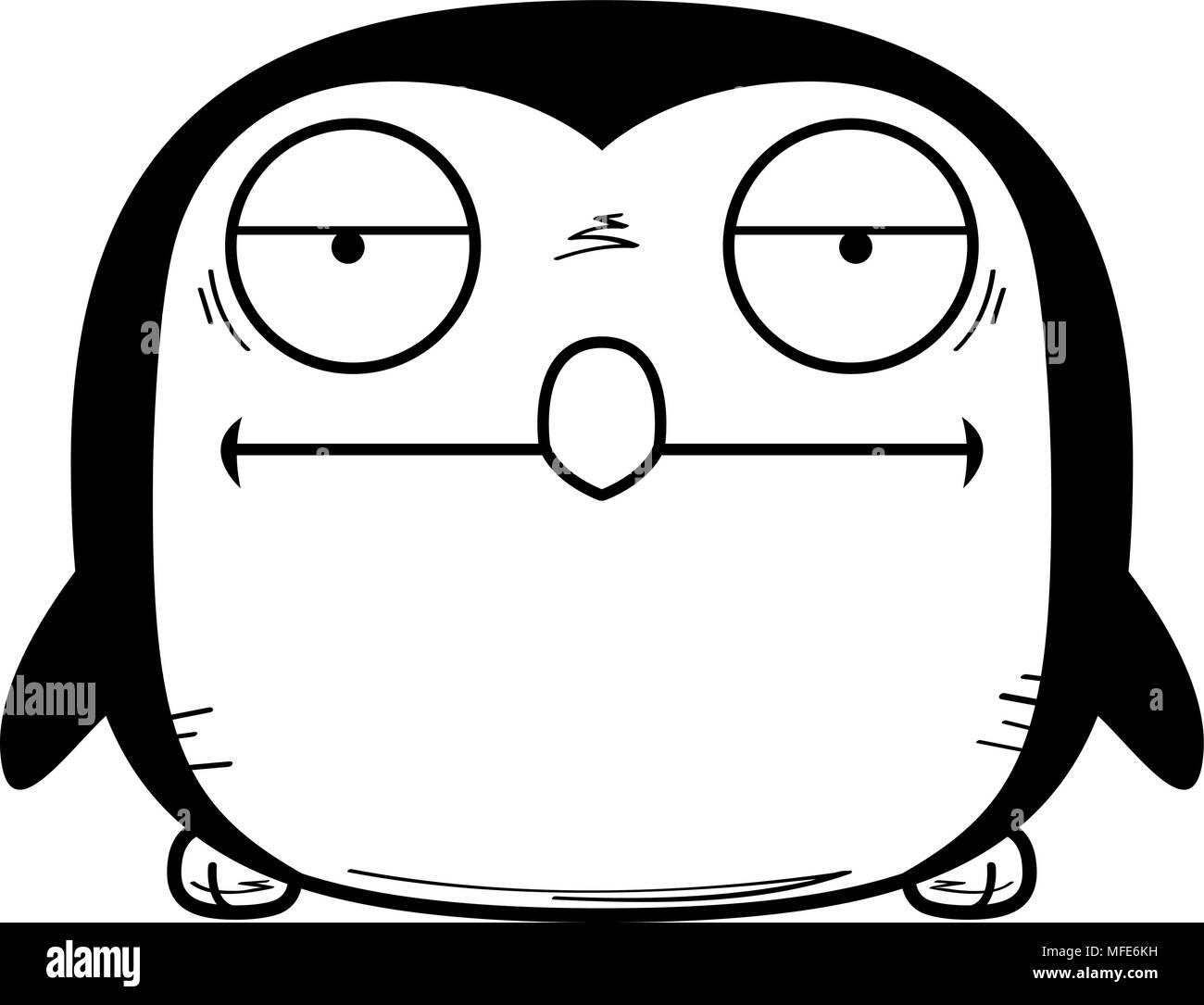 A cartoon illustration of a penguin looking bored Stock Vector Image ...