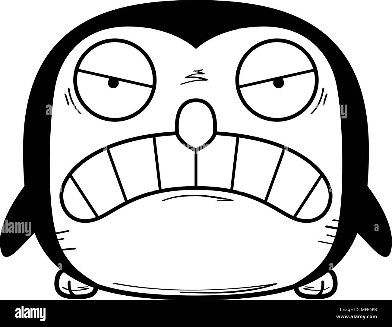 A cartoon illustration of a penguin looking angry Stock Vector Image ...