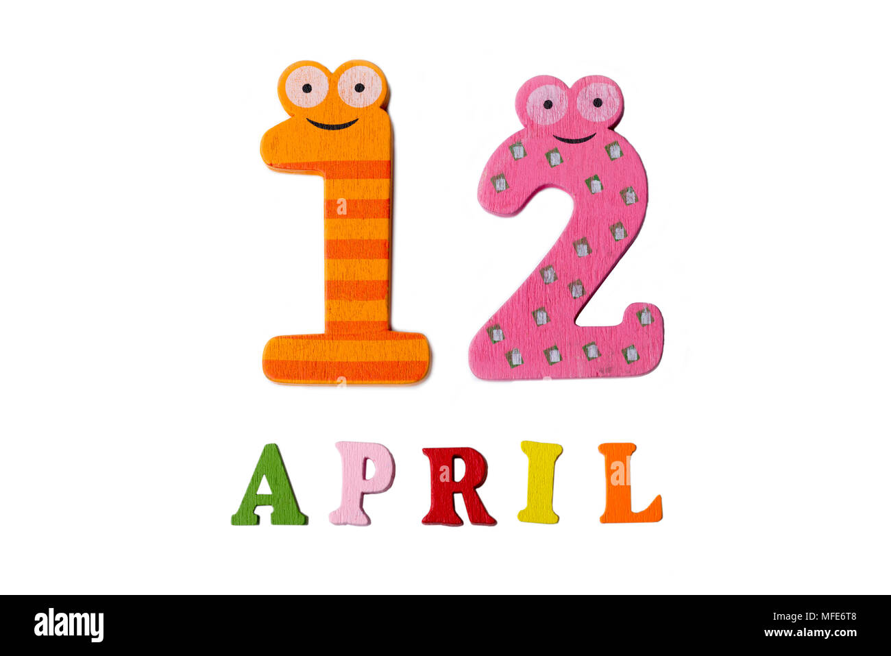 April 12 on a white background of numbers and letters. Calendar Stock ...