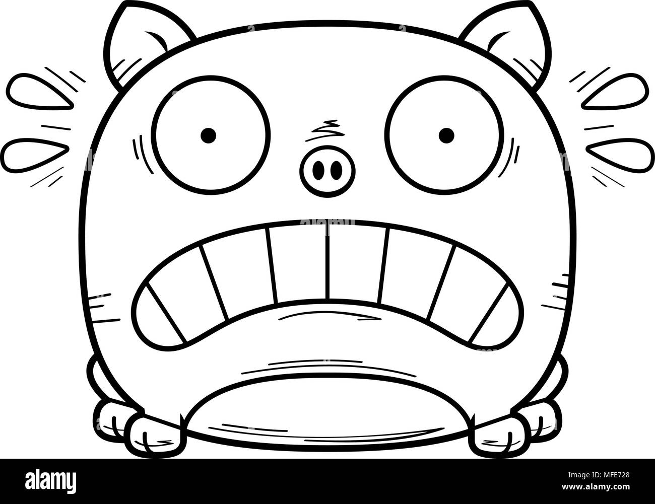 A cartoon illustration of a little pig looking terrified Stock Vector ...